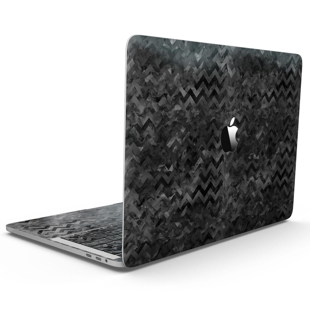 Black Basic Watercolor Chevron Pattern - MacBook Pro with Touch Bar ...